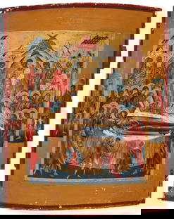 Monumental Russian Iconostasis Row Of 12 Icons Showing The Deesis ...