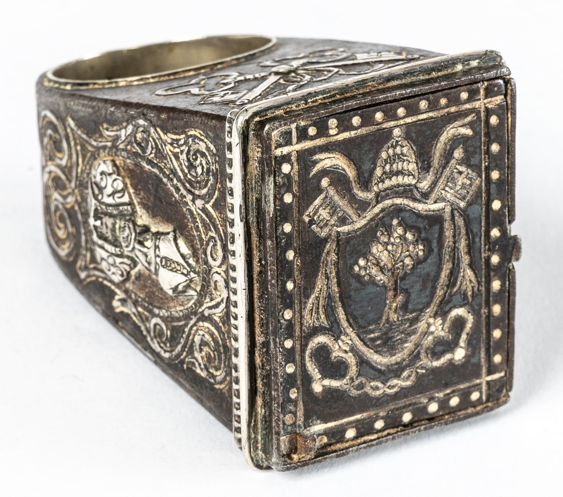 Papal Signet Ring With Reliquary Compartment And The Coat Of Arms Of ...