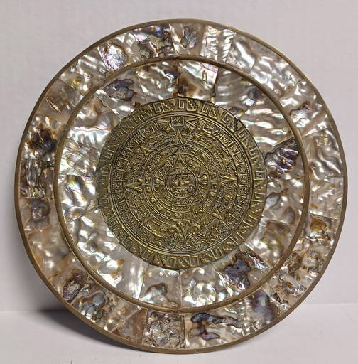 Vintage Brass & Abalone Aztec Calendar Wall Plaque - Sep 12, 2022 ...