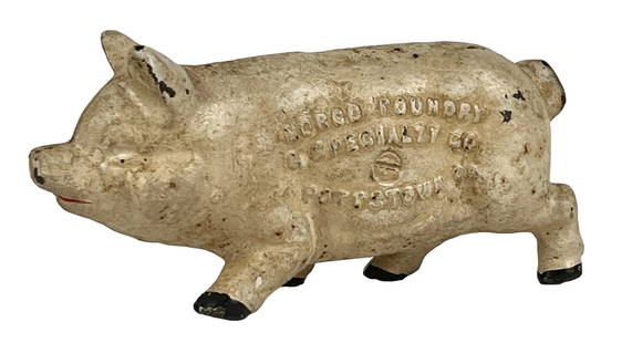 Vintage Advertising Cast Iron Piggy Bank