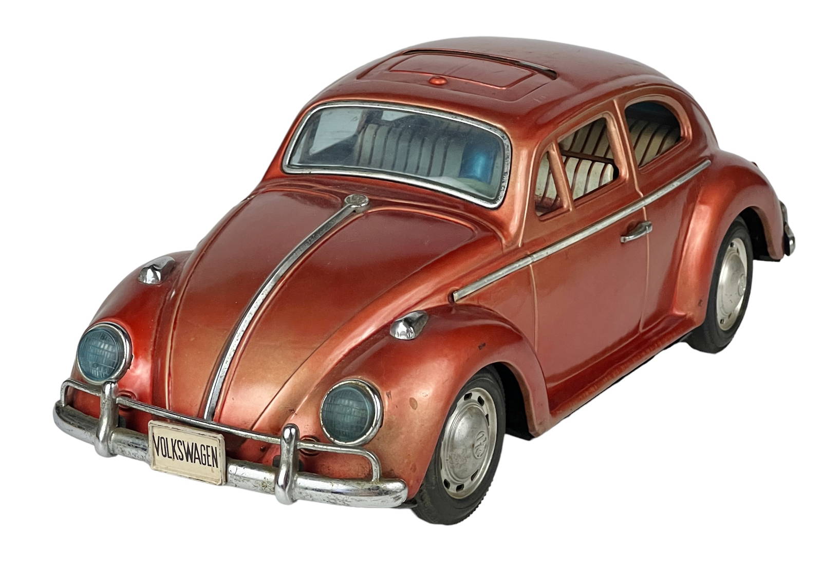 Large Vintage Tin Japanese Battery Operated Vw Beetle Toy. Auction