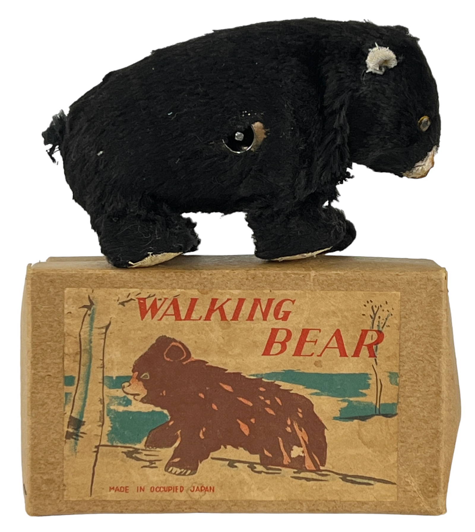 Vintage Wind Up Walking Bear Toy. Auction