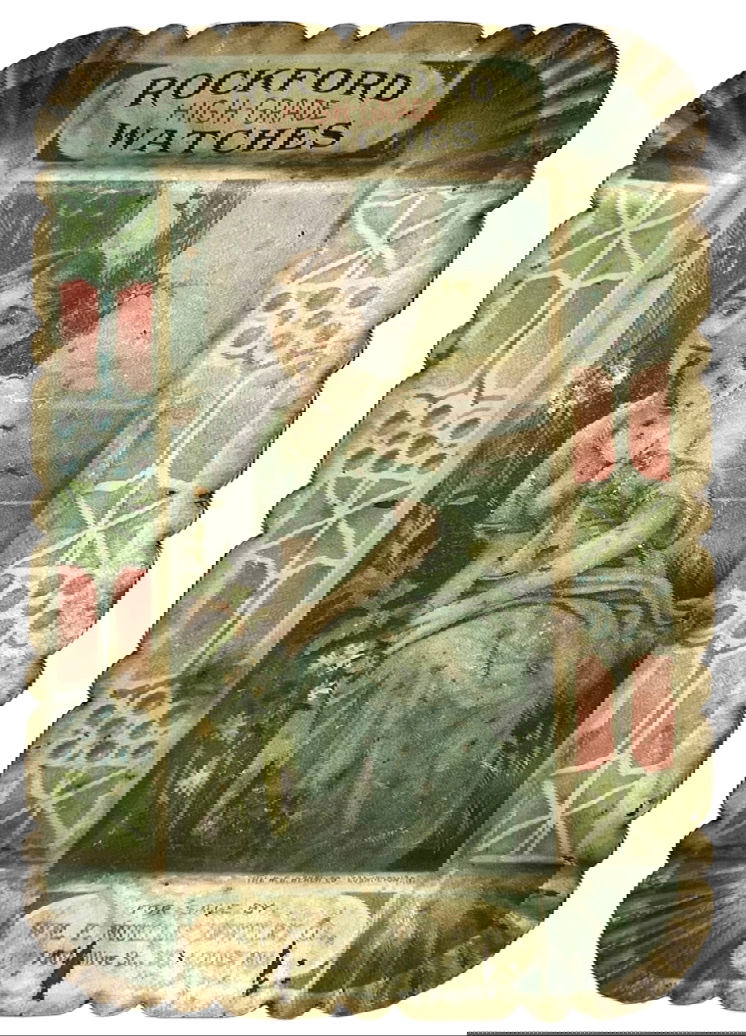 Antique Rockford Watches Metal Advertising Tip Tray. Auction