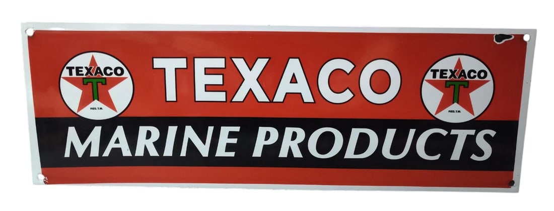 Porcelain Texaco Marine Products Advertising Sign. - Jul 15, 2025 ...