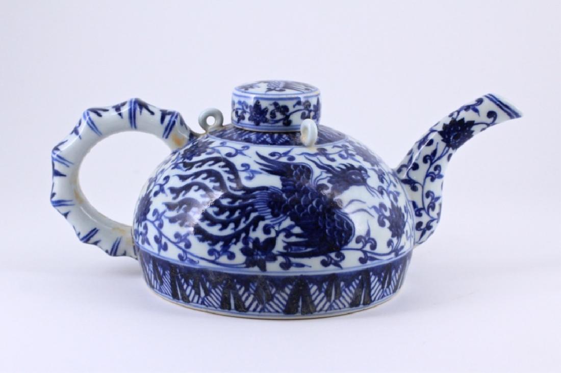 Ming Blue&White Phoenix TeaPot