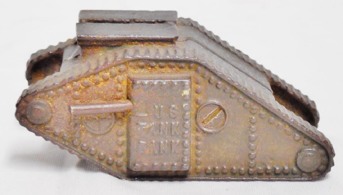 1918 WWI AC Williams Cast Iron USA Army Tank Bank