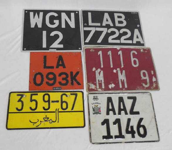 Lot Of 6 Africa License Plates