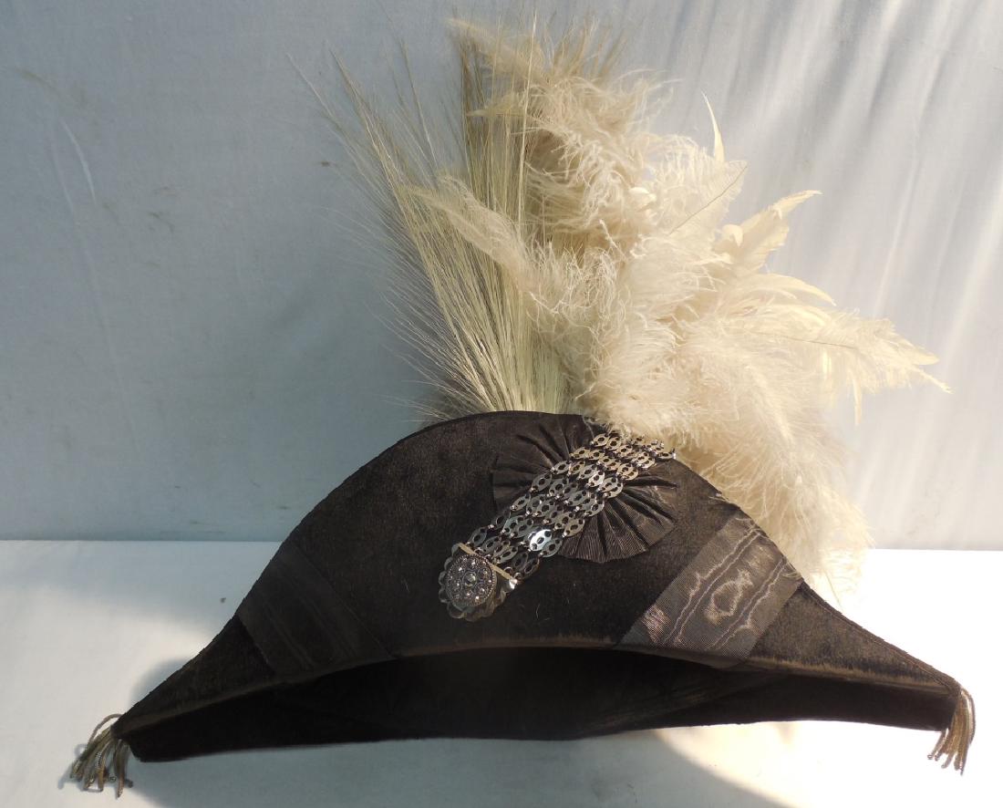 Black Bicorn Hat With Flumes And Tassels