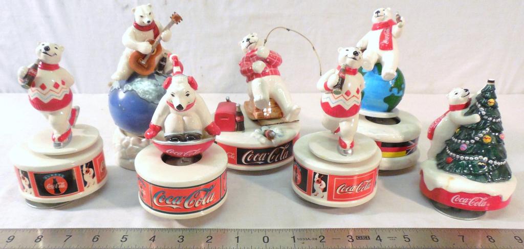 7 Coca Cola Polar Bear Music Boxes
