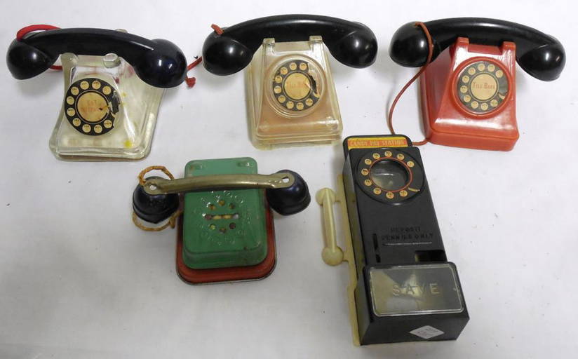 Lot Of 5 Telephone Candy Containers