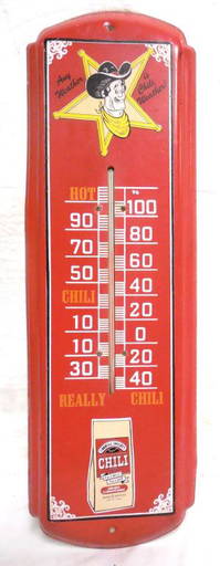Carroll Shelby's Chili Thermometer Tin 27'' X 8 1/4''