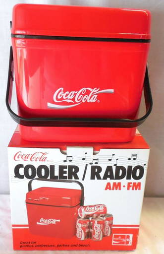 Coca Cola Cooler/ Radio Nib Actual Cooler And Radio