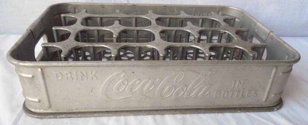 Aluminum Coca Cola Crate As Is Large Corrosion Hole On