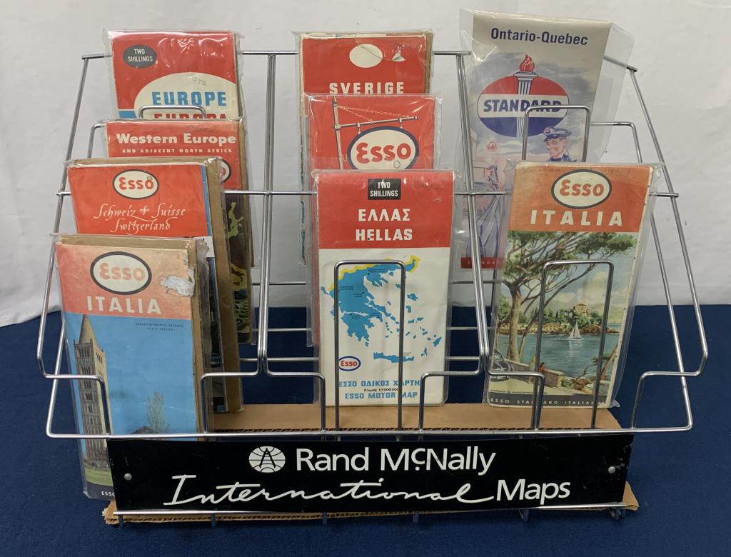 Rand Mcnally Maps Rack W/ Nine Paper Maps
