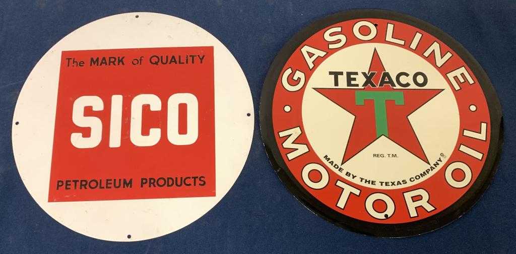 lot of 2 Sico & Texaco Metal Reproduction Signs (#0096) on Feb 12, 2022 ...
