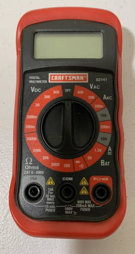 Craftsman 82141 Digital Multimeter Cat Ii 600v