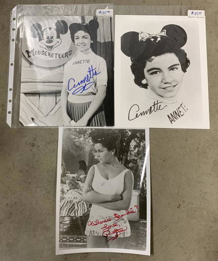 Lot Of 3 Autographed Annette Funicello Photos
