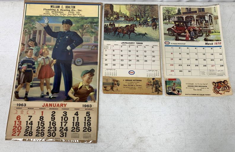 (3)1968 & 1970 Esso Calendars & 1963 Calendar (#0015) on Dec 10, 2022 ...