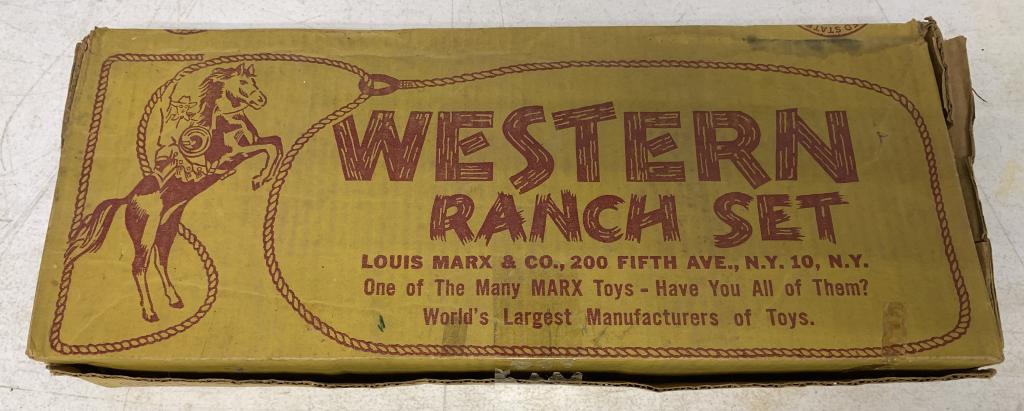Louis Marx Western Ranch Set W/ Box