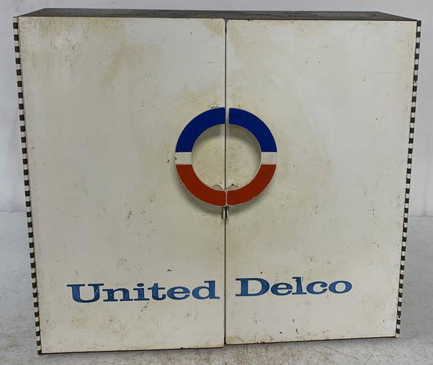 United Delco Metal Cabinet Full Of Parts