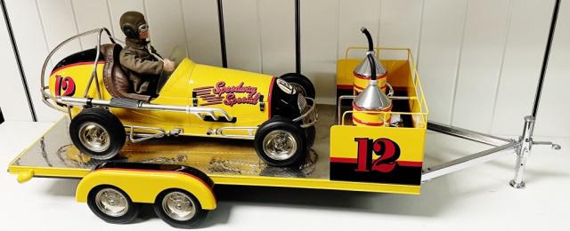 Retro 123 Race Car W/ Trailer & Accessories