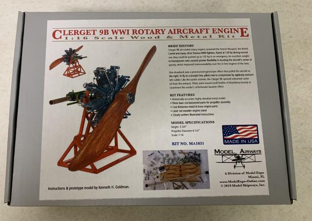 Model Airways Clerget 9b Wwi Aircraft Engine