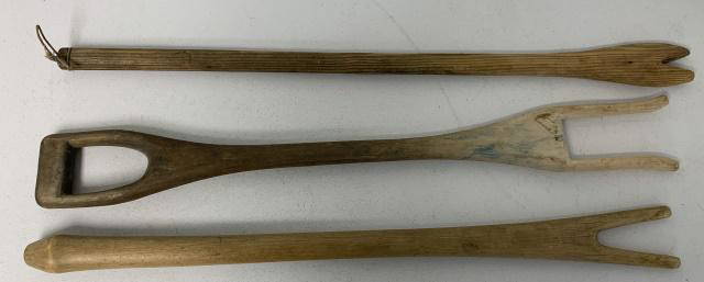 3 Wooden Wash Sticks Auction