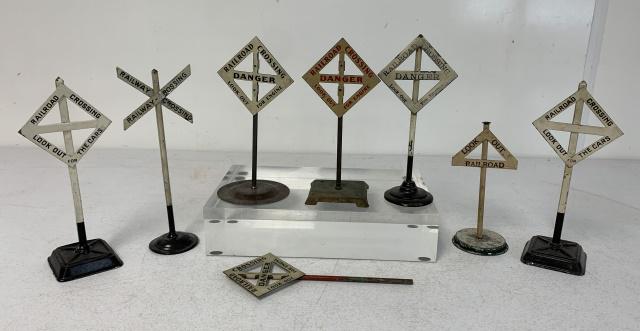 (8) Metal Railroad Crossing Signs