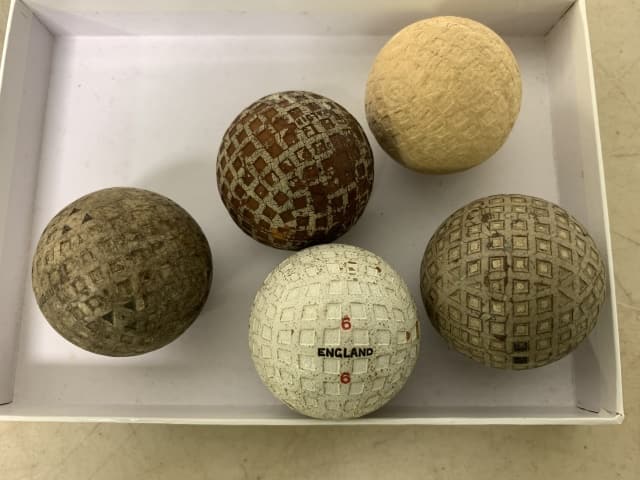 Lot Of 5 Vintage Square Dimple Golf Balls Auction