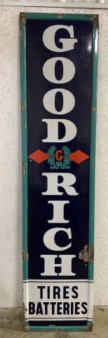 Single Sided Metal Goodrich Tires Sign Auction