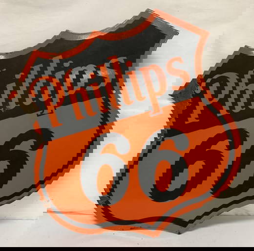 Dual Sided Heavy Metal Phillips 66 Sign