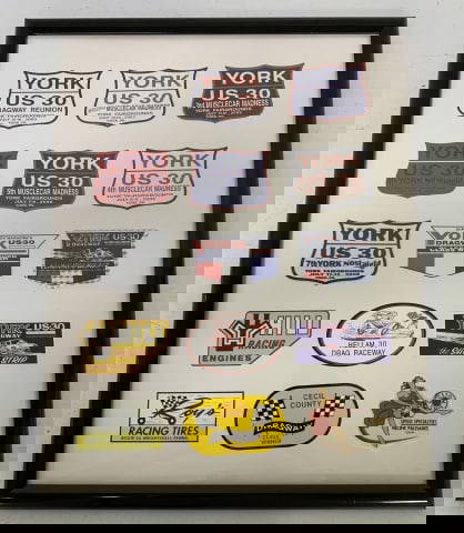 Framed York Us 30, Hellam 30, Stickers Auction