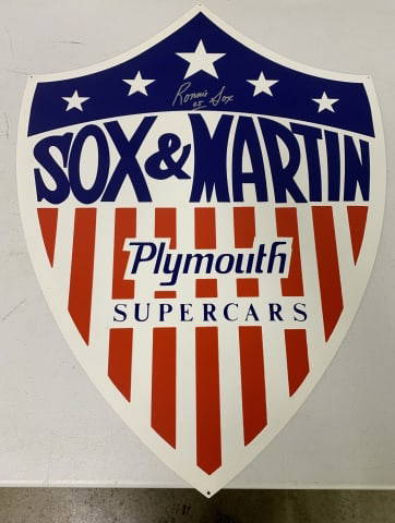 Reproduction Sox & Martin Plymouth Metal Sign Auction