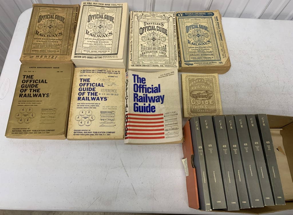 8 Railway Guides And 1986 Transportation Cfr Auction