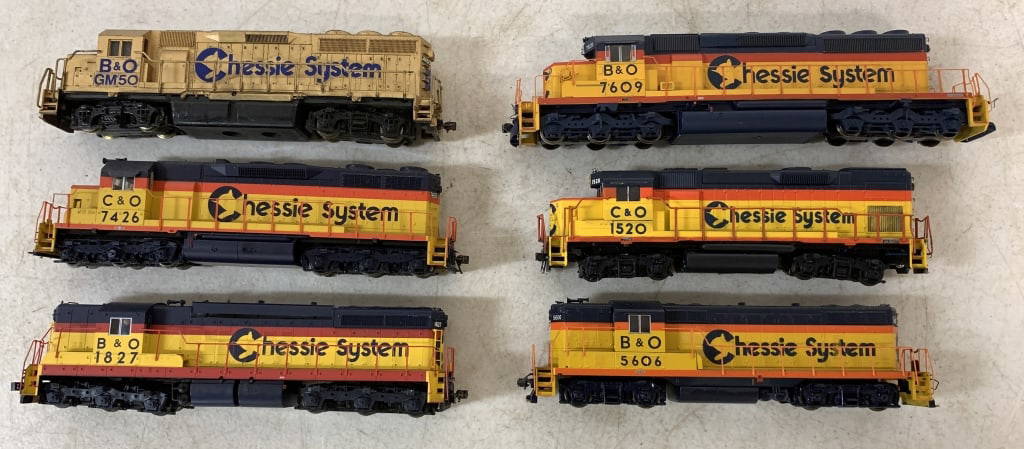 6 Ho Chessie Train Engines-atlas, Bachmann Auction