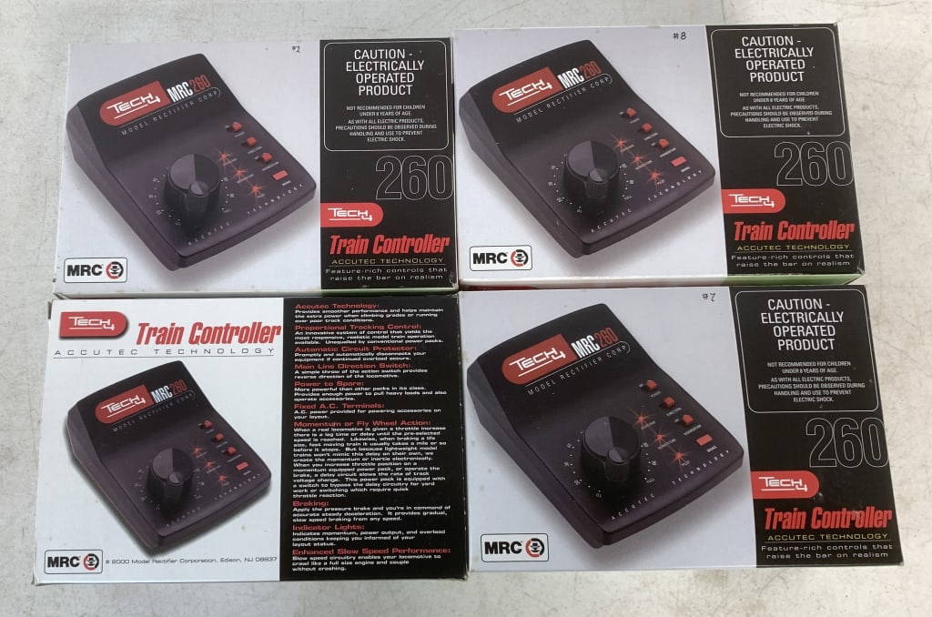 Lot Of 4 Mrc Tech Train Controllers Auction