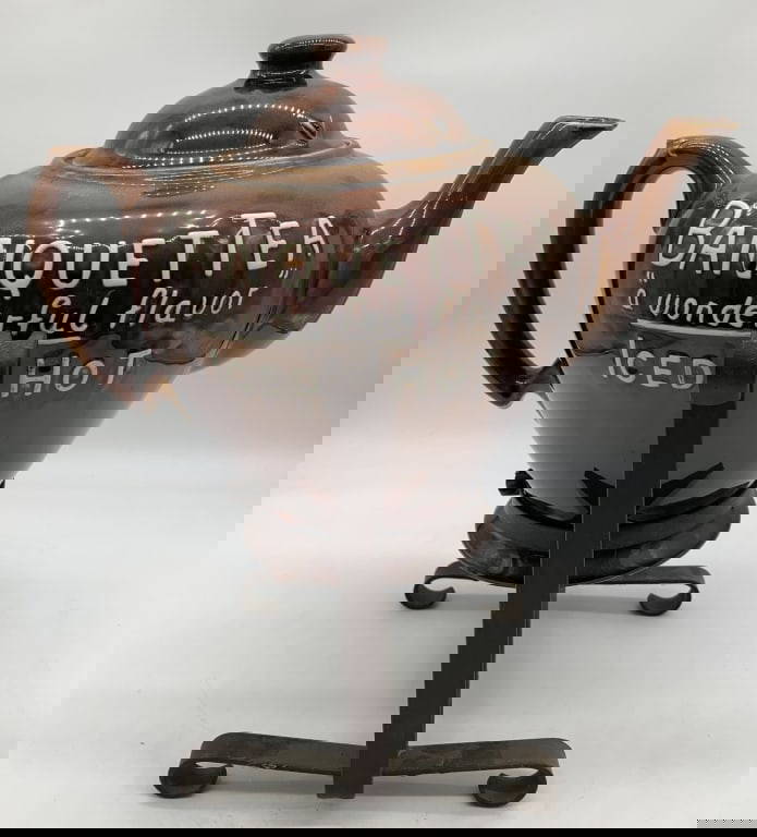 Banquet Tea Pot On Metal Stand,15" Tall Auction