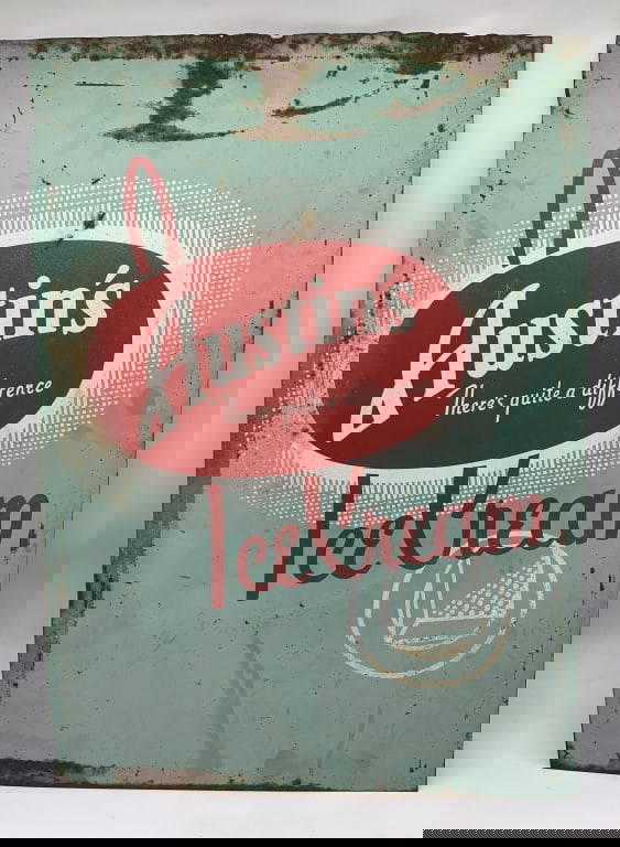 Austin's Two Sided Metal Sign Auction