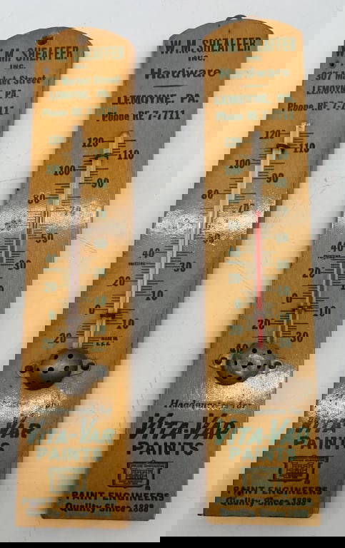 2 Vita-var Paints Thermometers Auction