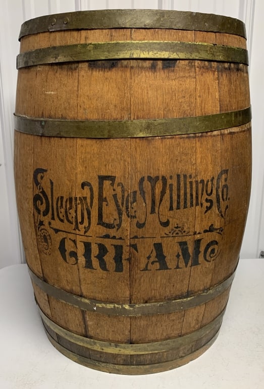 Sleepy Eye Milling Company Cream Barrel Auction
