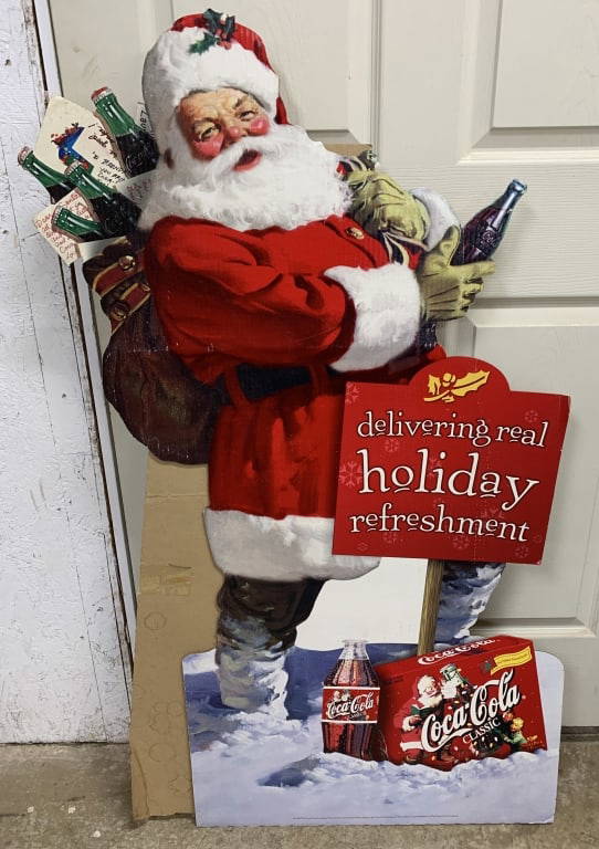 Coca Cola Classic Santa Stand Up Store Display Auction