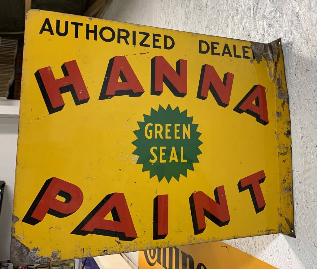 Hanna Paint Authorized Dealer Flange Sign Auction