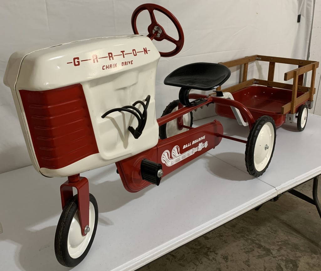 Restored Garton Pedal Tractor W/ Cart Auction