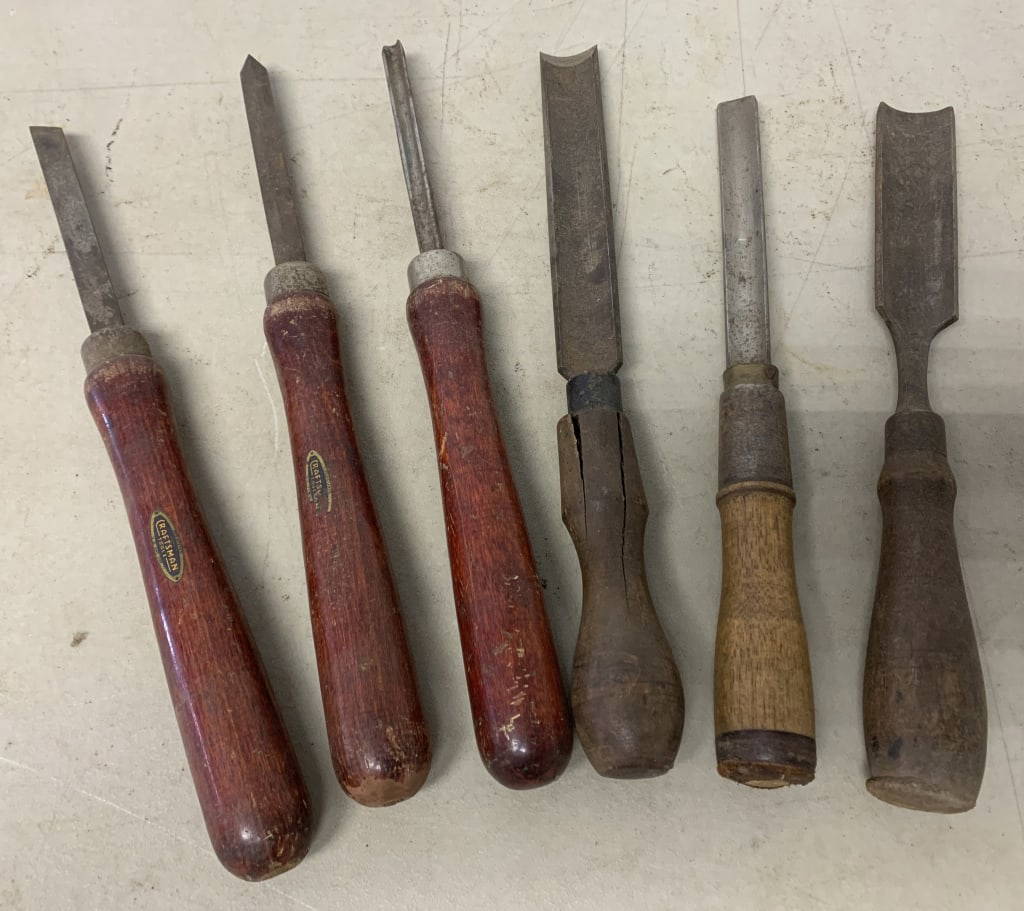 6 4-gouges,2-craftsman Parting Tools Auction