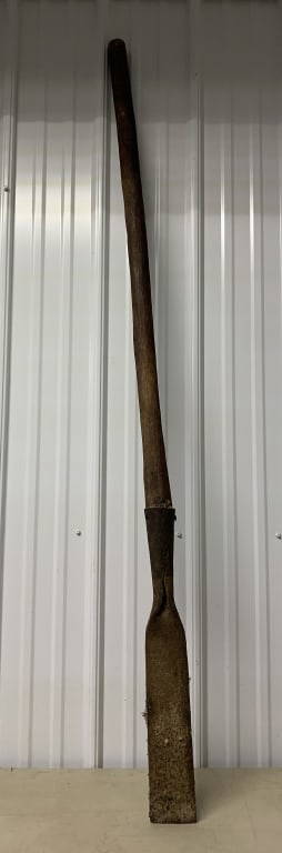 Hand Forged Digging Iron W/wood Handle Auction