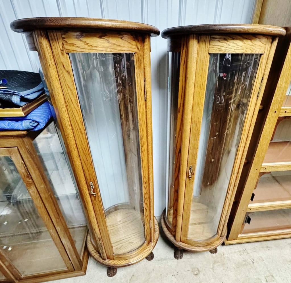 2 Round Display Cases Auction