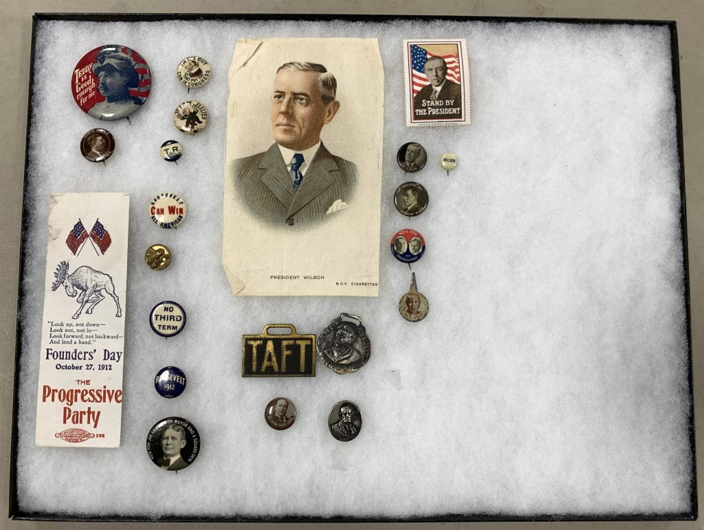 Wilson,taft & Roosevelt Coll.of Buttons,ribbons Auction