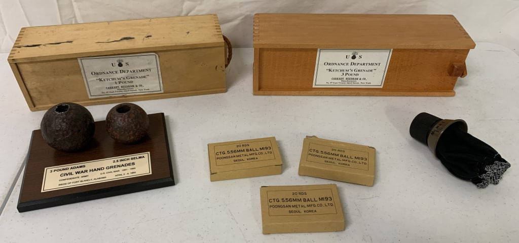 7 Pcs,2-ketchum's Grenades,civil War Grenades Auction