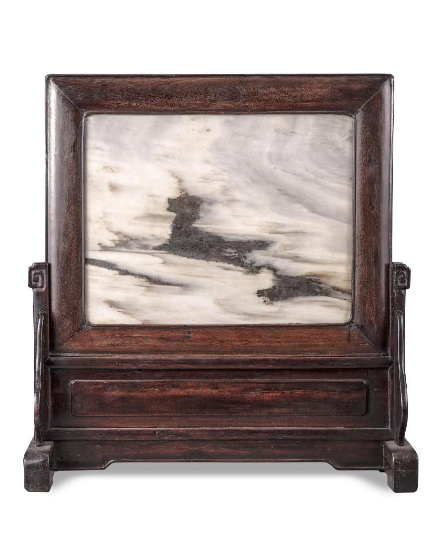 A Chinese Marble Dreamstone Table Screen