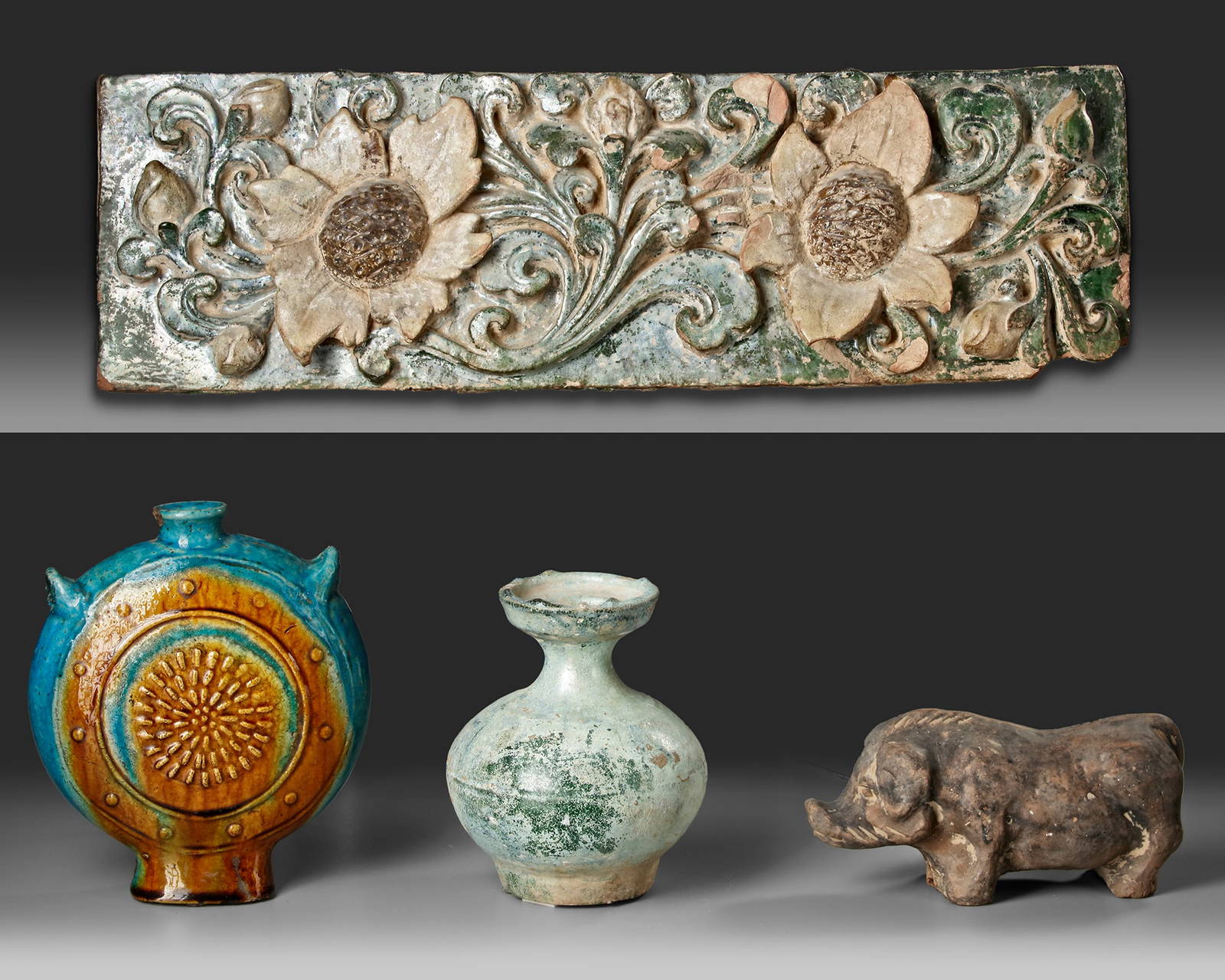 Four Chinese Wares, Han Dynasty (202 Bc-23 Ad) And Later Auction